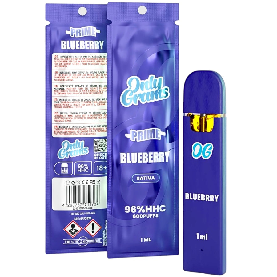 OnlyGrams Prime 96% HHC Vape Blueberry Großhandel